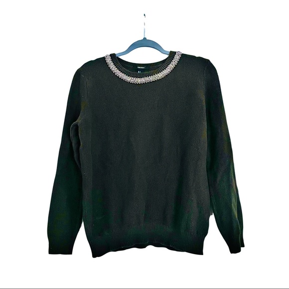 Forever 21 | Sweaters | Rhinestone Embellished Collar Knit Sweater 0 ...